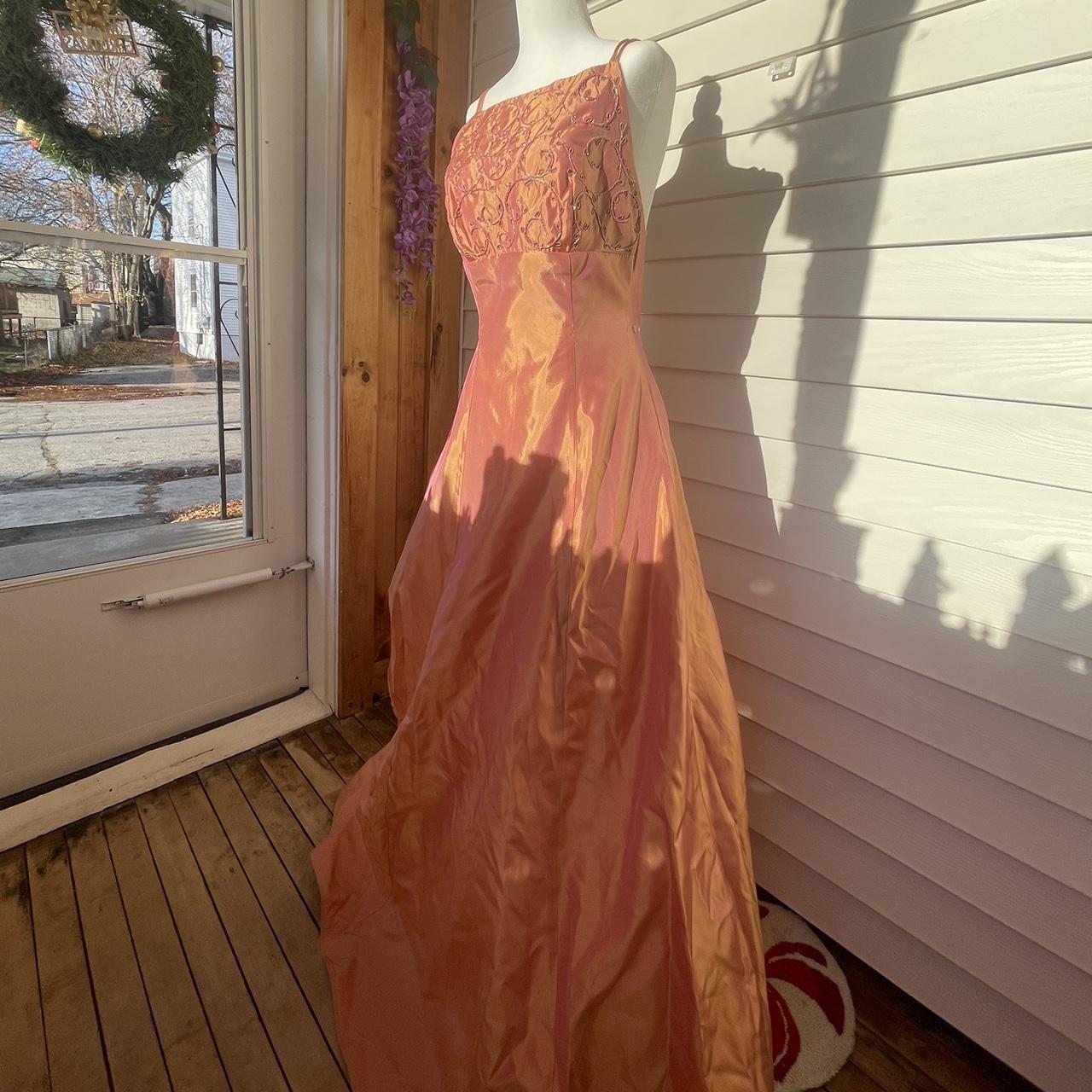 y2k glam princesscore sunset colored prom dress by... - Depop