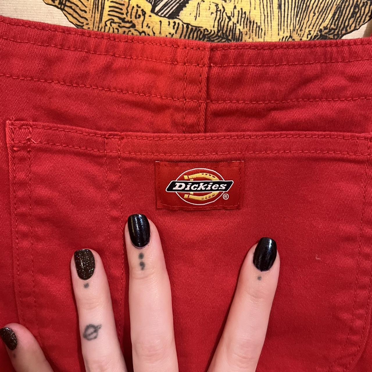 Dickies Red Overall Dress worn once - Depop