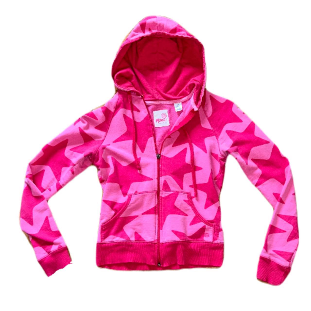 HOT PINK Y2K STAR ZIP UP HOODIE Literally the cutest... - Depop
