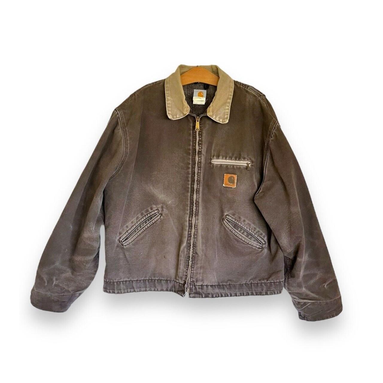 Carhartt Detroit J97 TMB Brown Quilted Burgundy... - Depop