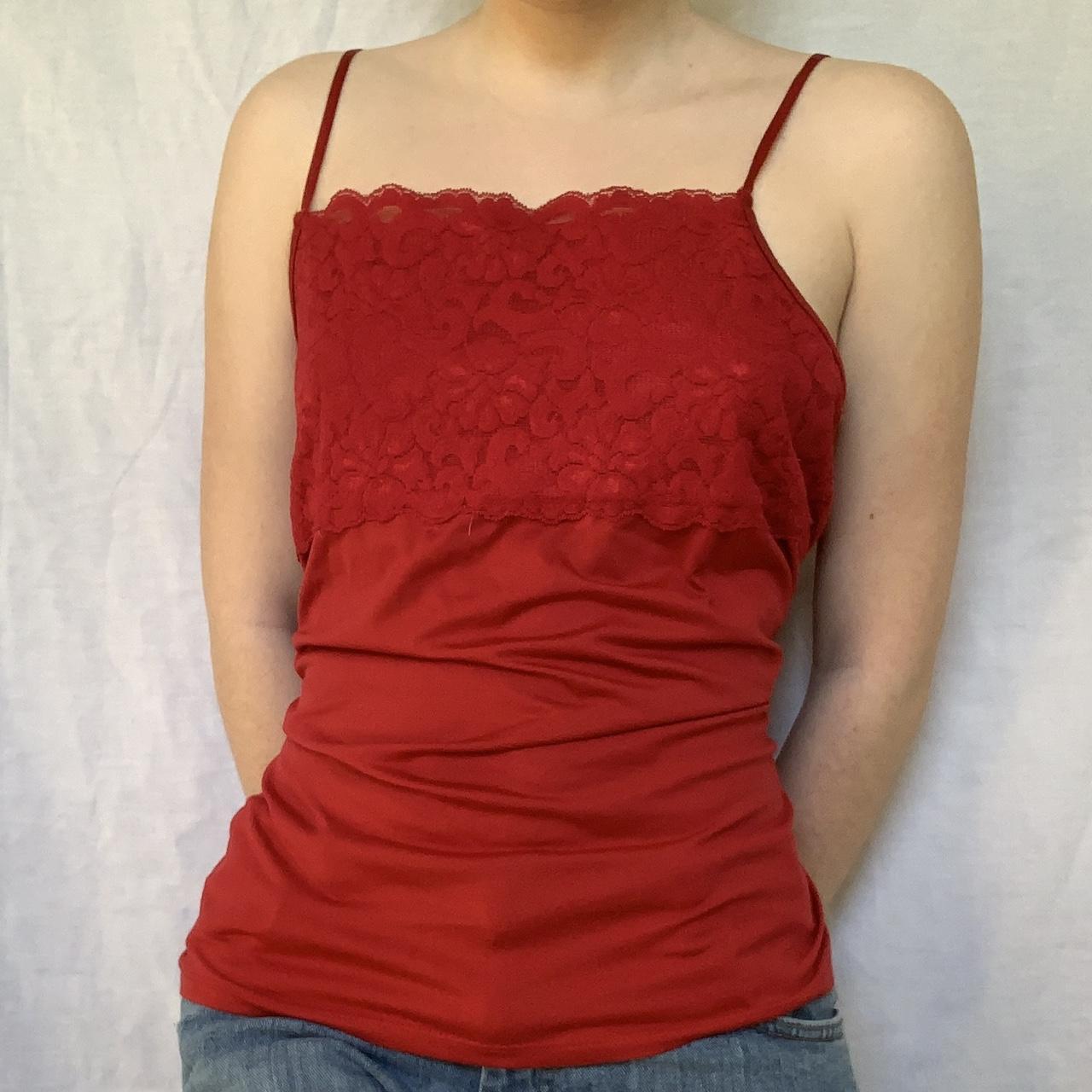 Red lace cami from Boutique Essentials. Fantastic... - Depop