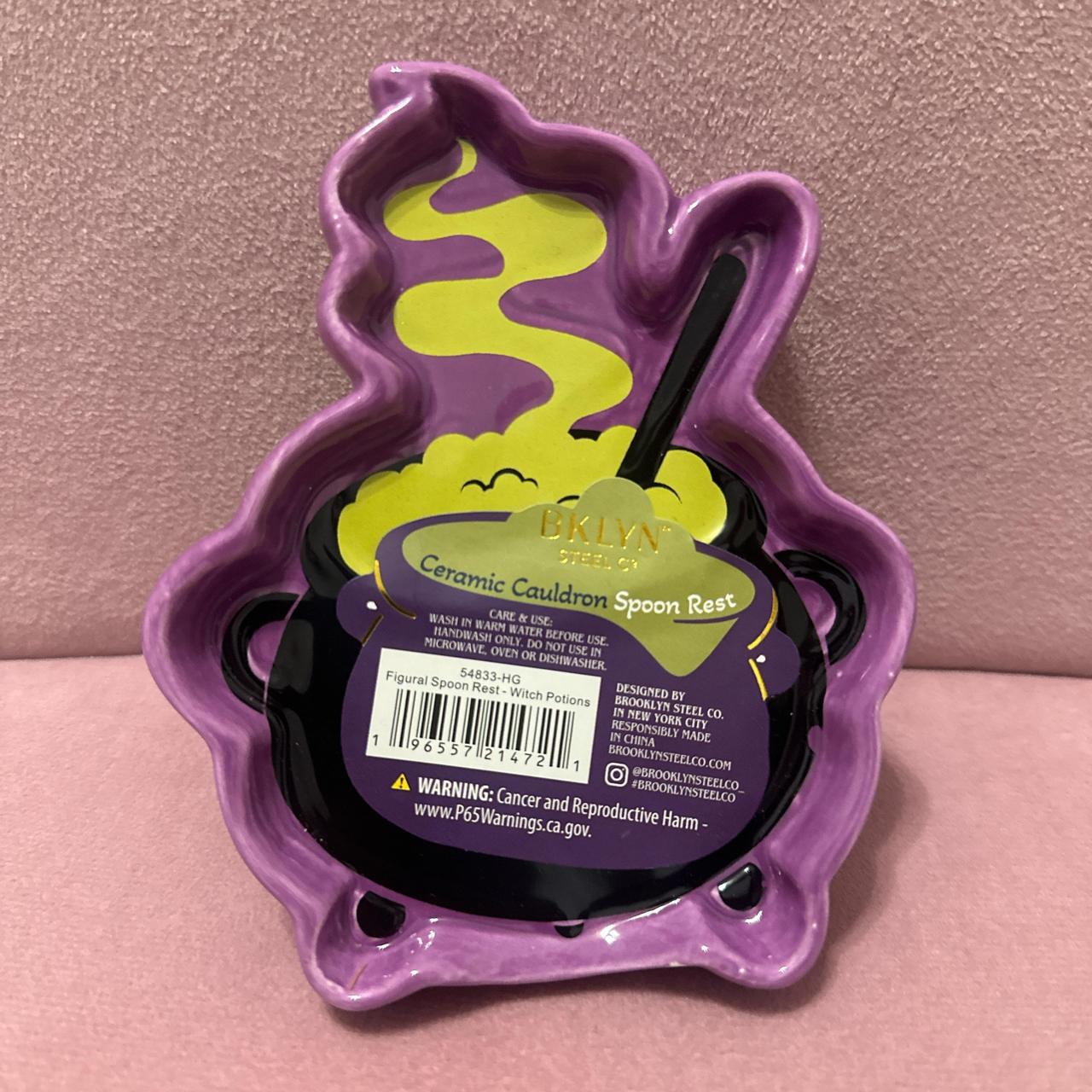 Purple ceramic cauldron spoon rest / catch all tray... - Depop
