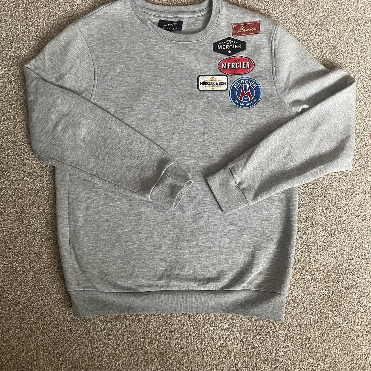 Grey Mercier jumper, large however easy fit for a... - Depop