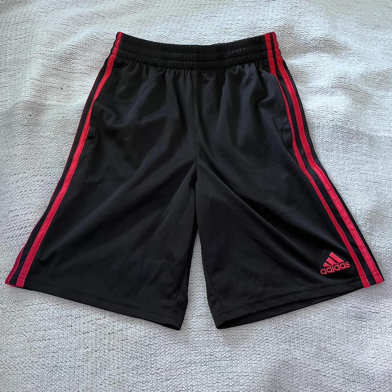 adidas red and black shorts xxs-s work... - Depop