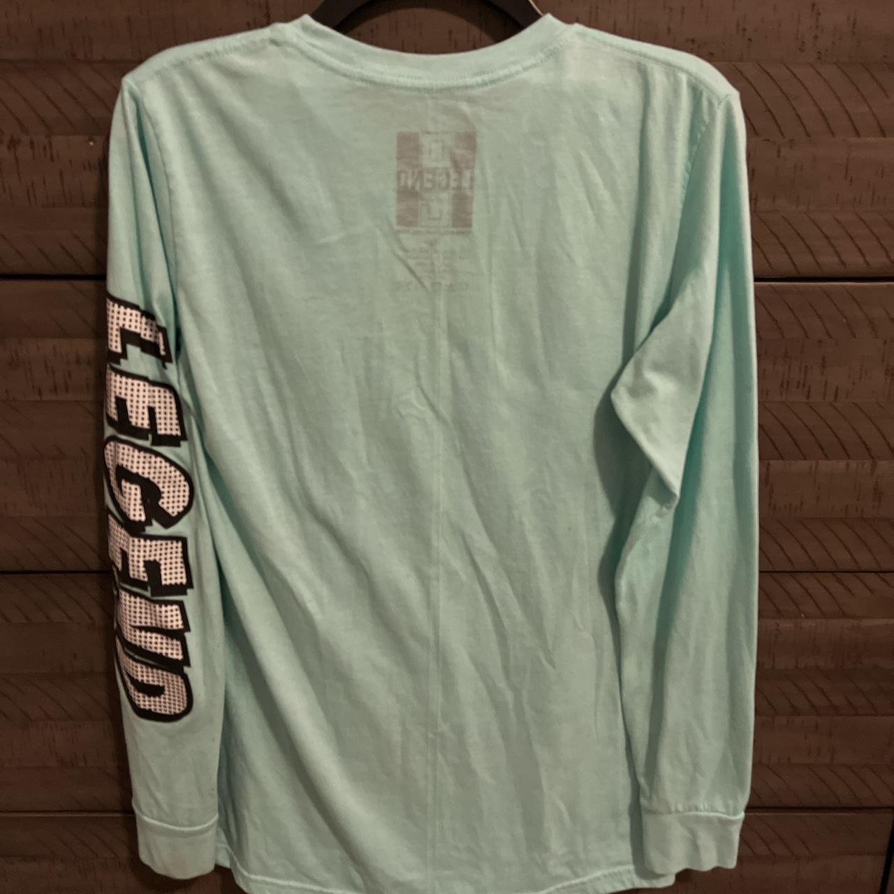 LEGEND Graphic aqua Blue Long Sleeve Tee Size S... - Depop