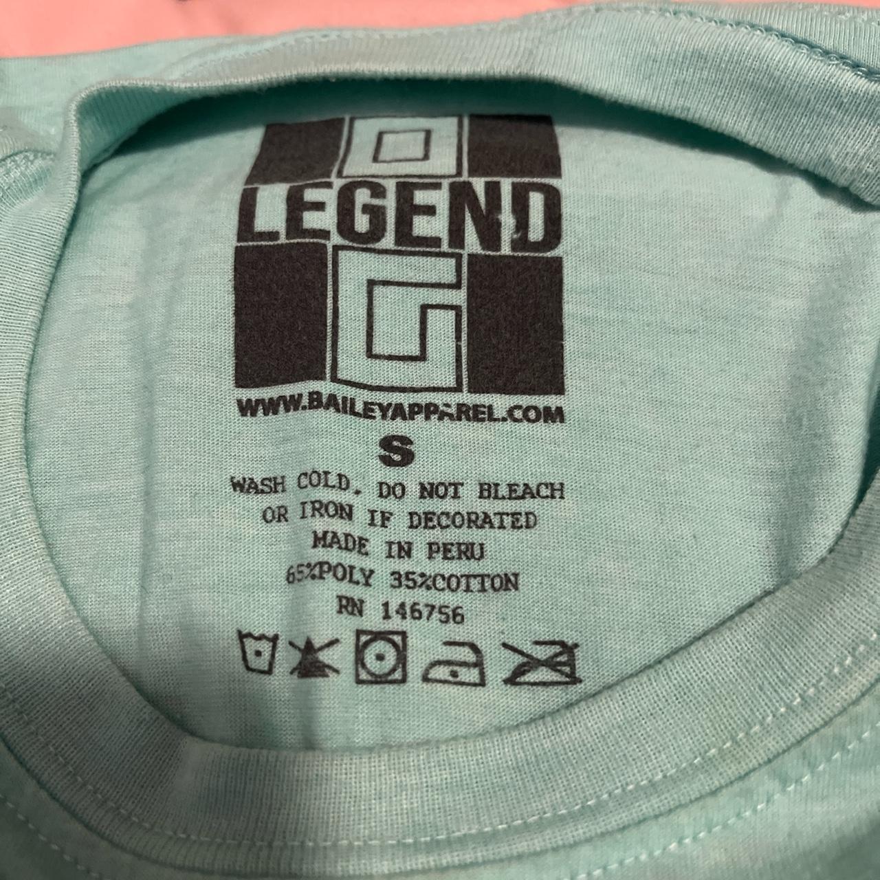 LEGEND Graphic aqua Blue Long Sleeve Tee Size S... - Depop