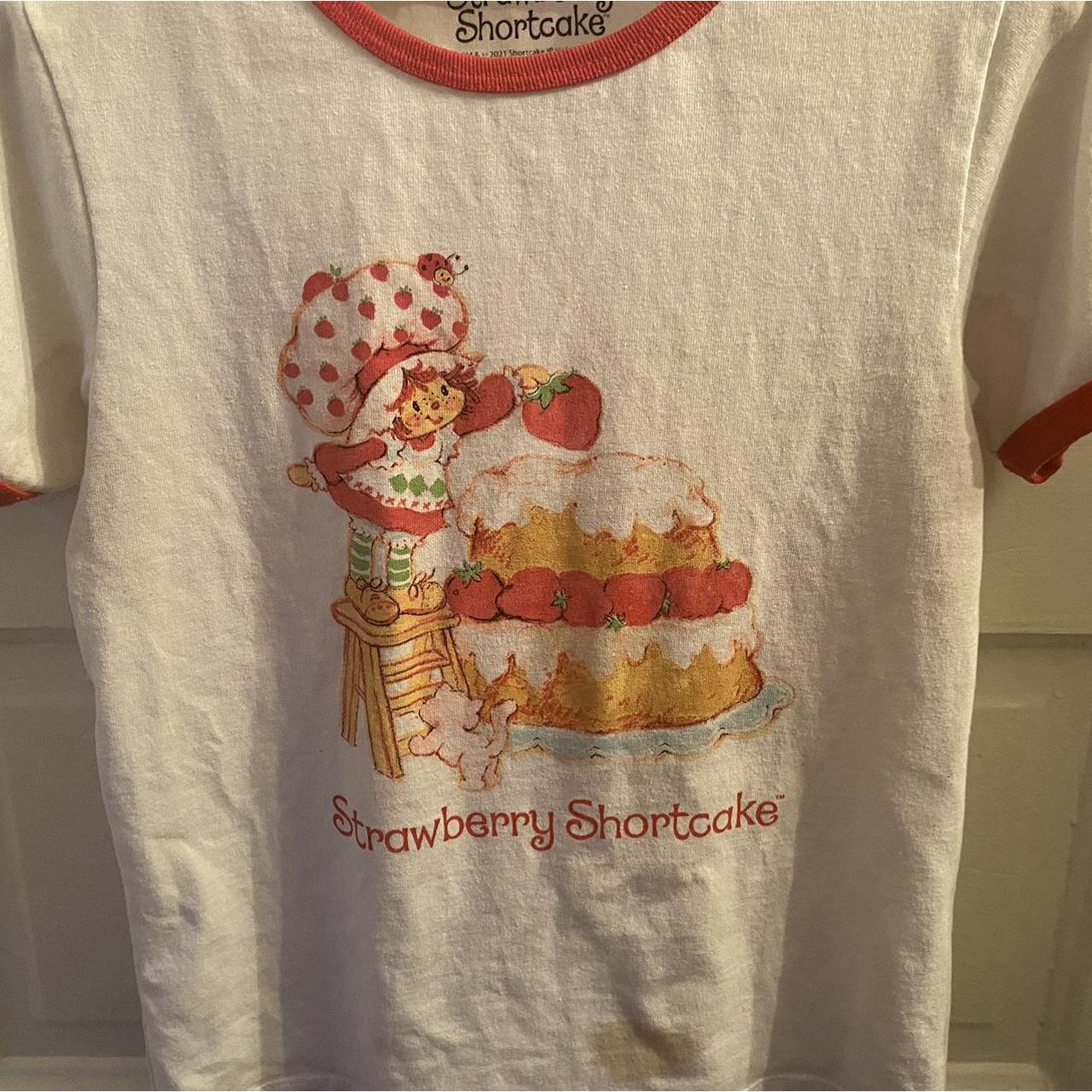 Women’s size M Strawberry Shortcake t shirt with... - Depop