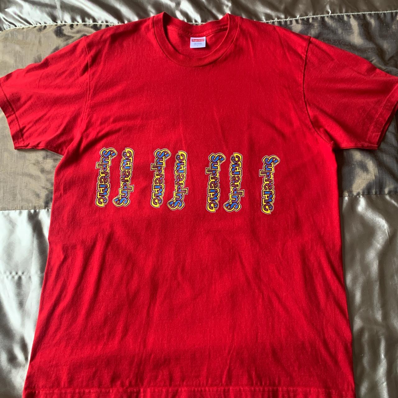 Supreme Men's Red and Yellow T-shirt | Depop