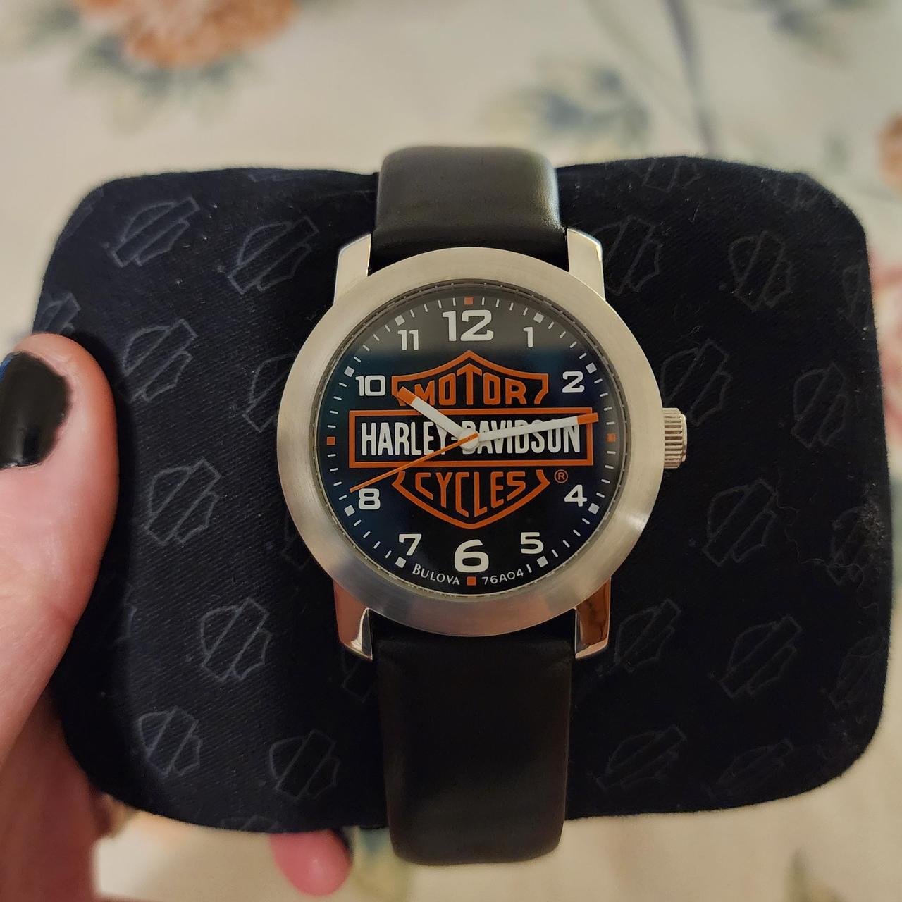 Men's Black Harley Davidson Leather Watch. Never... - Depop