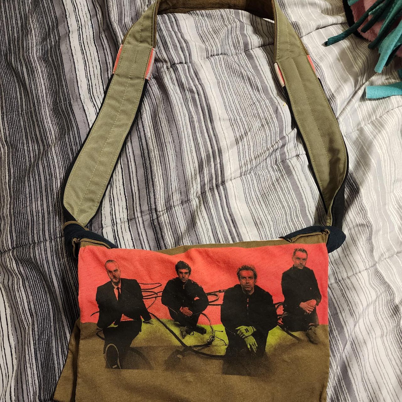 Women's Green and Red Coldplay Band Crossbody Purse.... - Depop