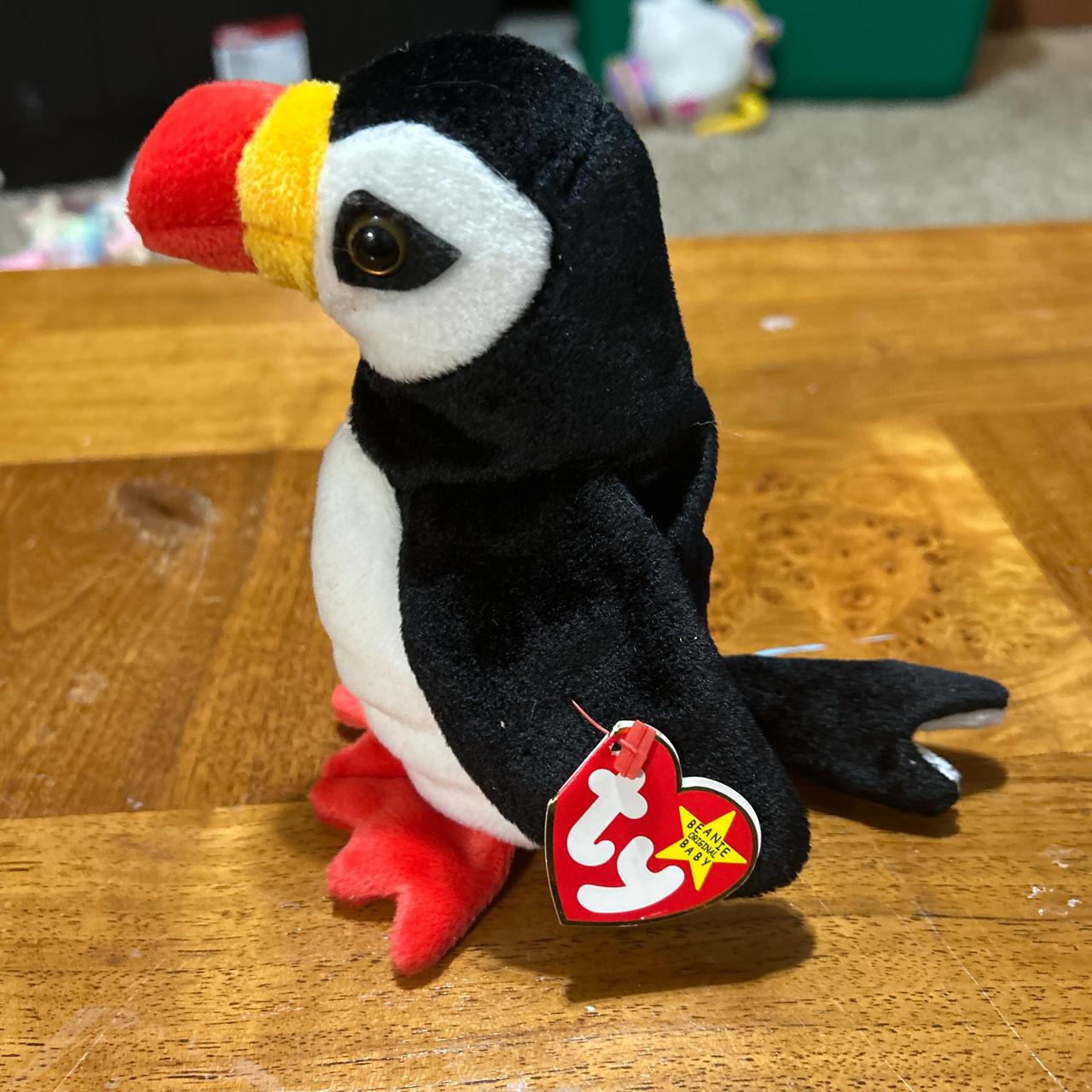Vintage 1997 Puffer the Puffin Bird Ty Beanie Baby.... | Depop