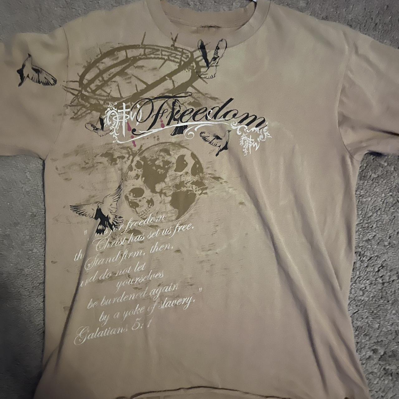 Tan Colored Y2K style shirt fits like a Medium #y2k... - Depop