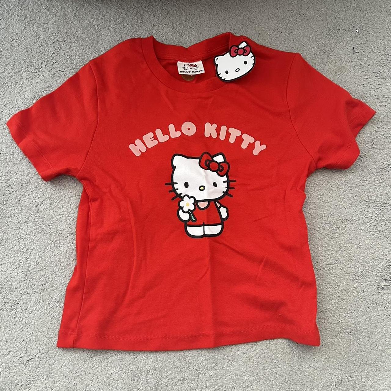 cute hello kitty baby tee size XS fits 8-10 never... - Depop