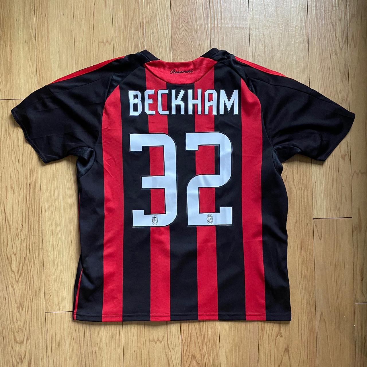 David Beckham AC Milan Jersey Pre-Loved Condition.... - Depop