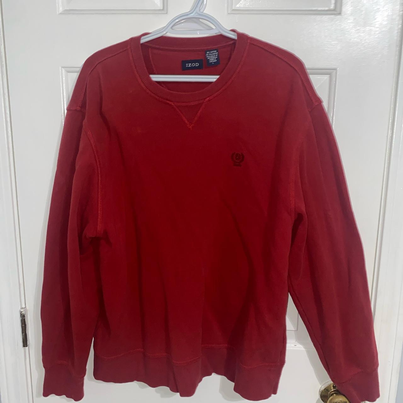 Men’s IZOD Red Crewneck Size L - Depop