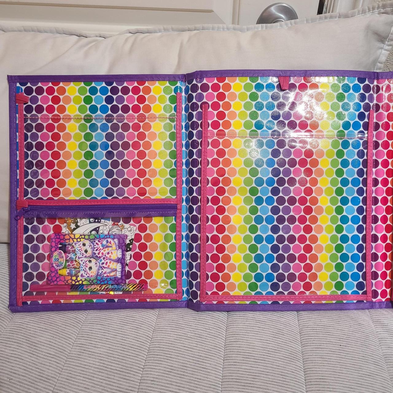 Lisa Frank trifold folder, has all the crayons and a... - Depop