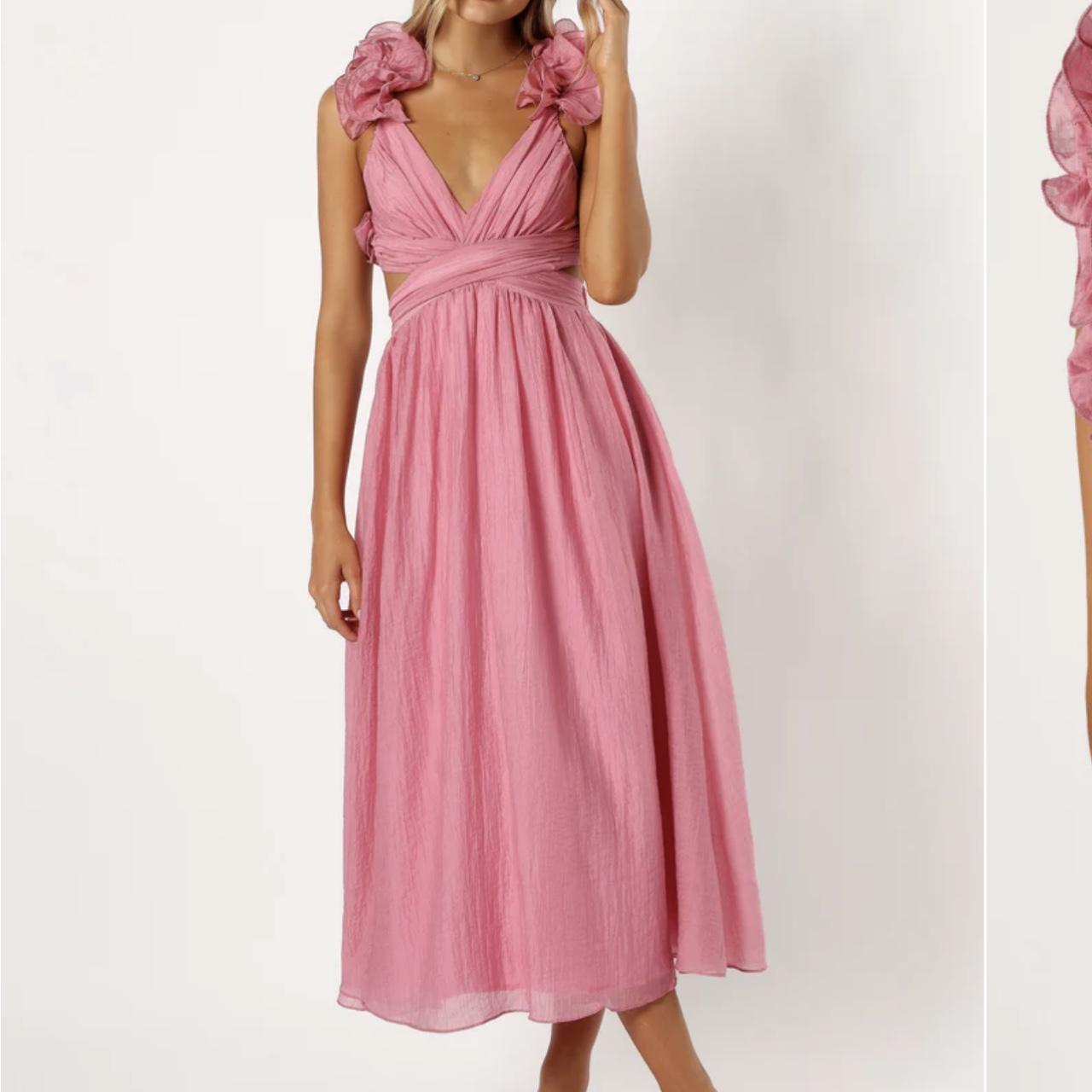 Pink Midi Dress Bridesmaid/Formal dress Size... - Depop