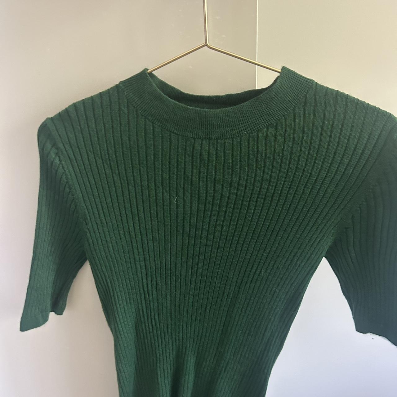 Green ribbed top | Depop