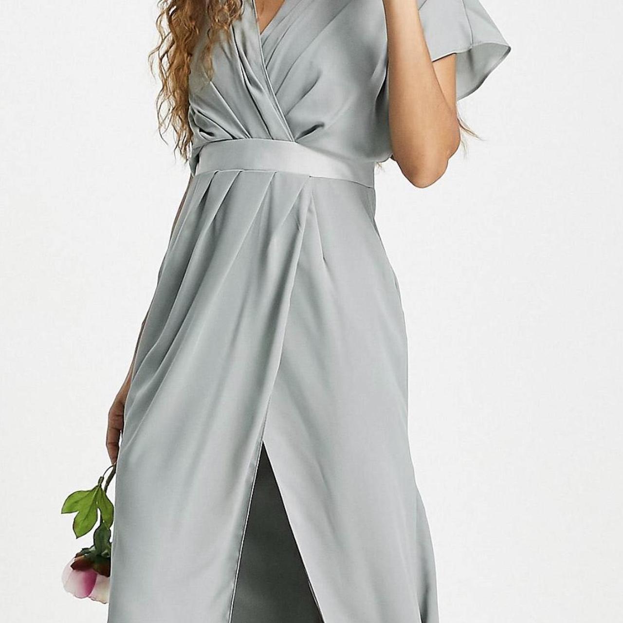 ASOS Women's Green and Grey Dress | Depop