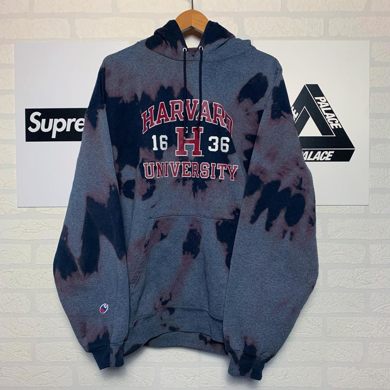 Hoodie Harvard university tie dye grey vintage... | Depop