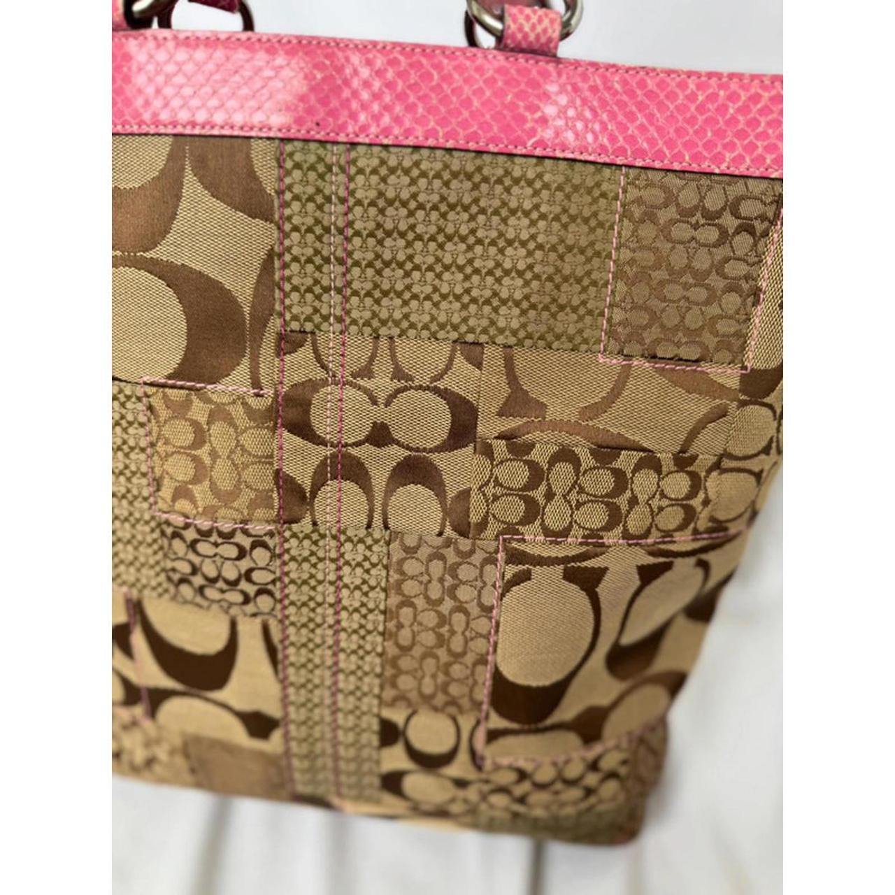 RARE Vintage Patchwork Coach Beige Monogram Tote Bag... | Depop
