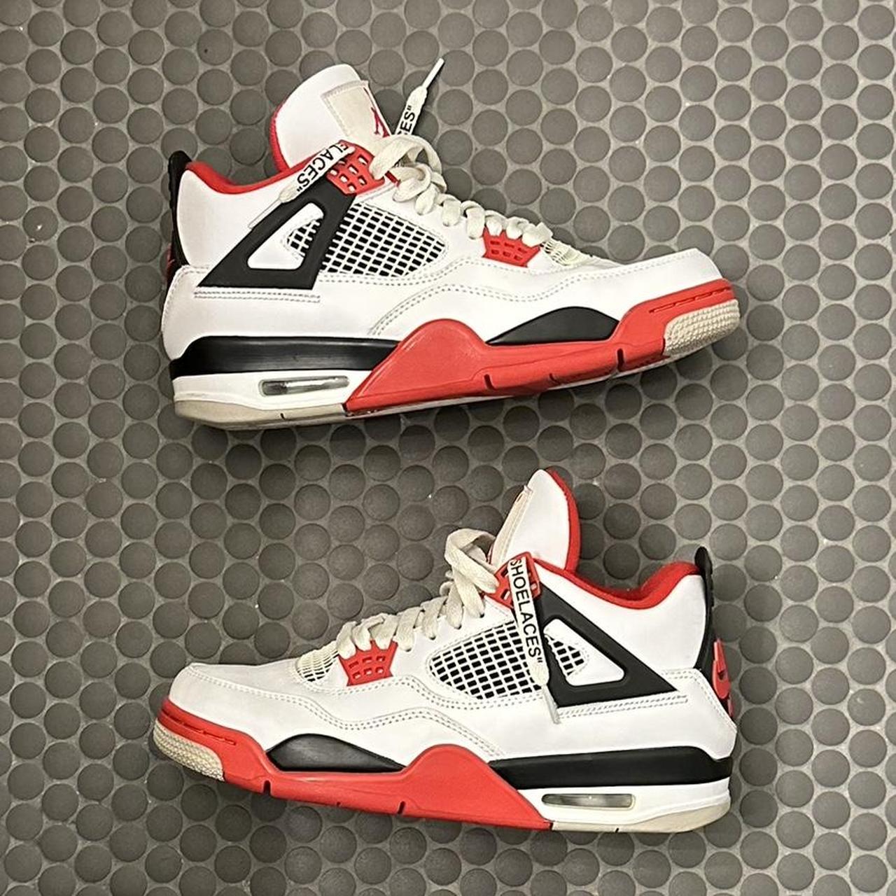 Jordan Red Fire 4’s Have “off white” laces in them... - Depop