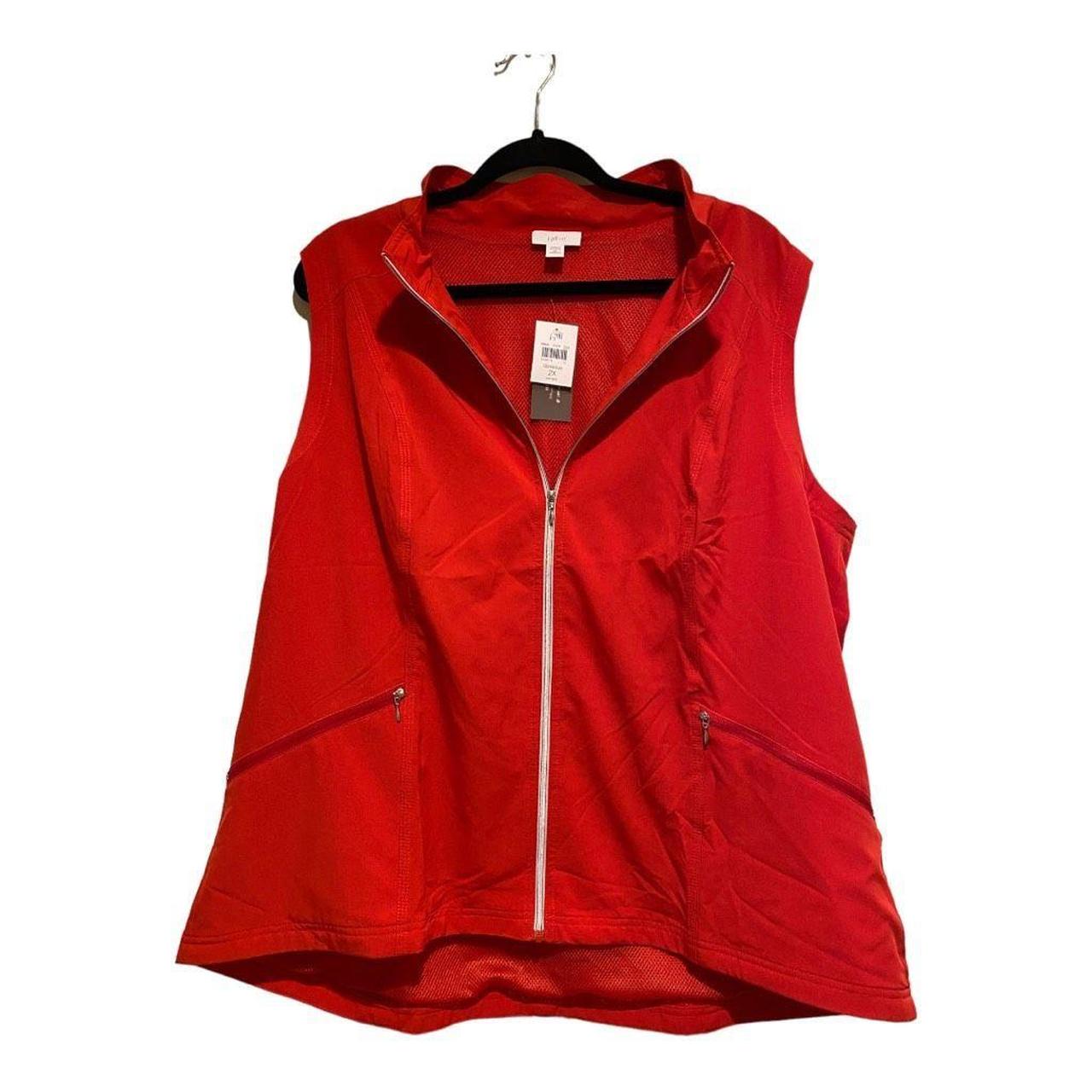 NWT J.Jill light weight vest in bright red color.... - Depop