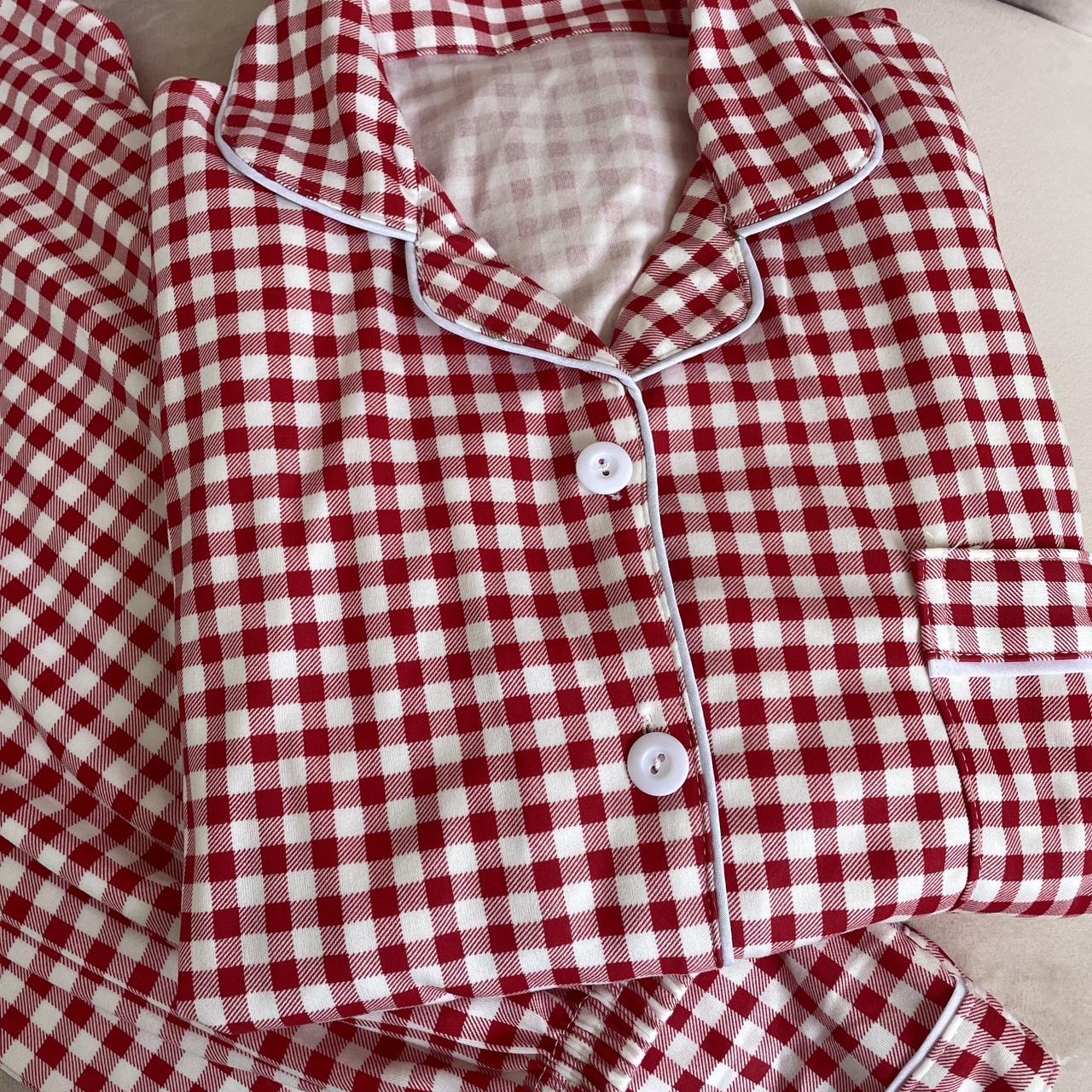 Red plaid pyjamas set Brand-... - Depop
