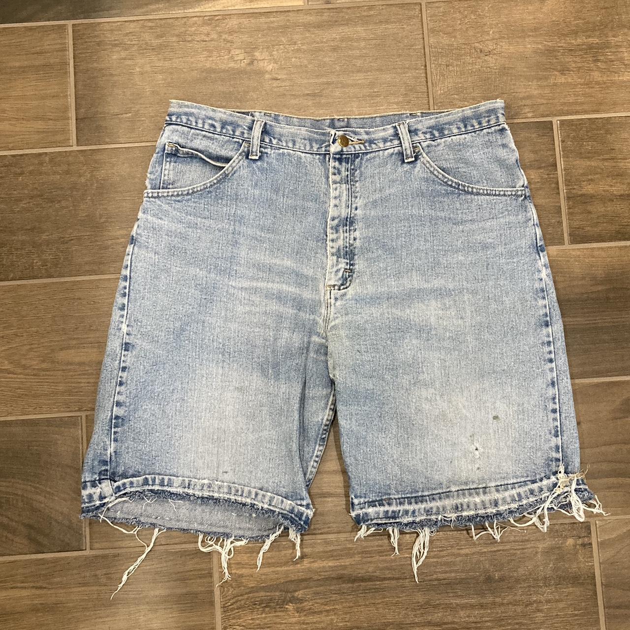 Vintage Wrangler Distressed Jorts - Depop