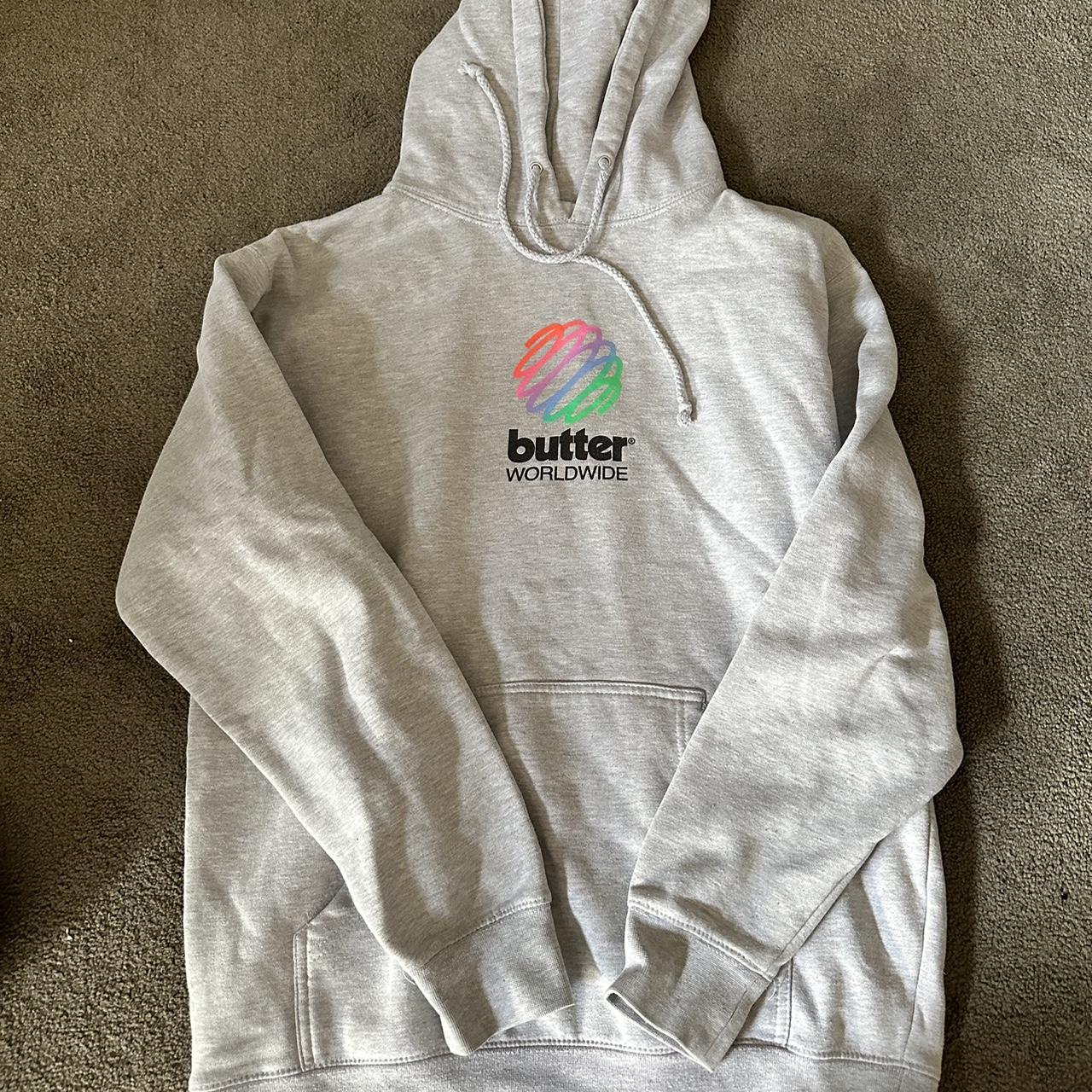 butter goods worldwide hoodie really good condition... - Depop