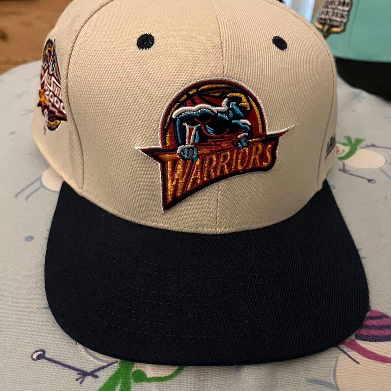 Cream and black NBA All-Star 2000 Warriors fitted... | Depop