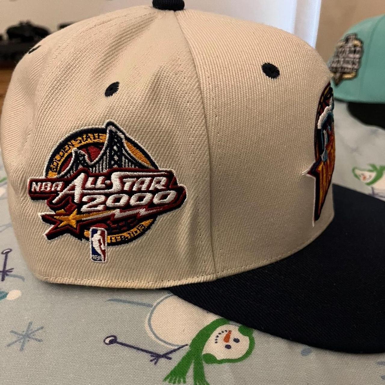 Cream and black NBA All-Star 2000 Warriors fitted... | Depop