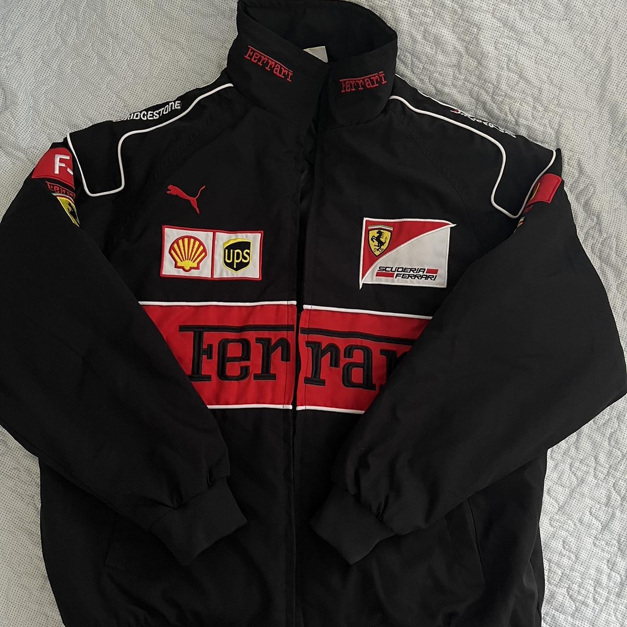 f1 ferrari jacket, black jacket, size medium, brand... - Depop