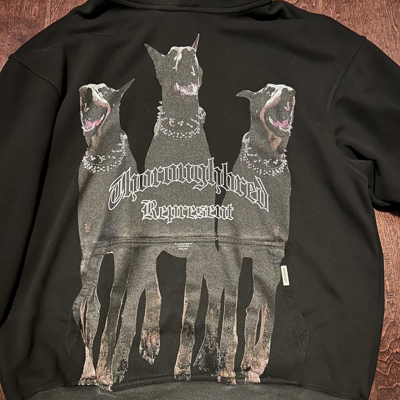 Represent three dog hoodie Size Large Worn handful... - Depop