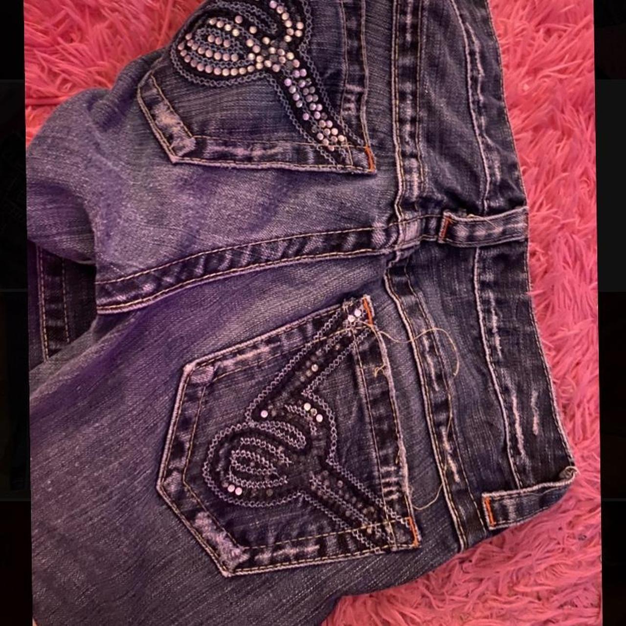 bebe jeans ⭐️ most of the rhinestones are missing one... - Depop