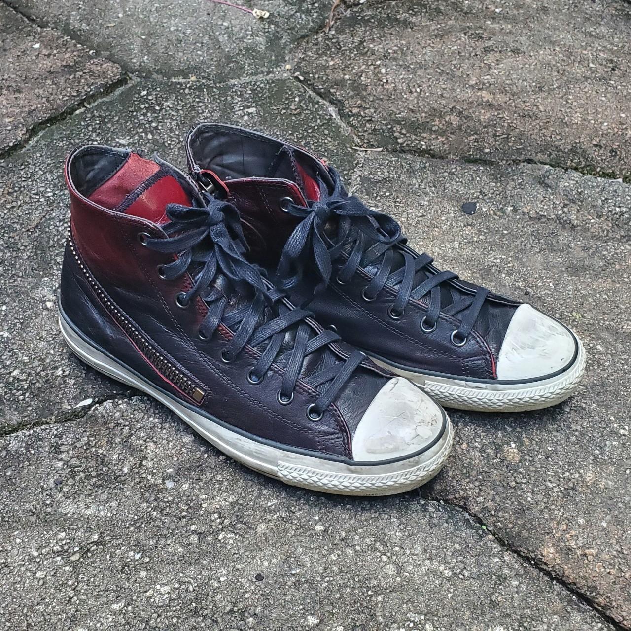 john varvatos full-zip blood red converse my... | Depop
