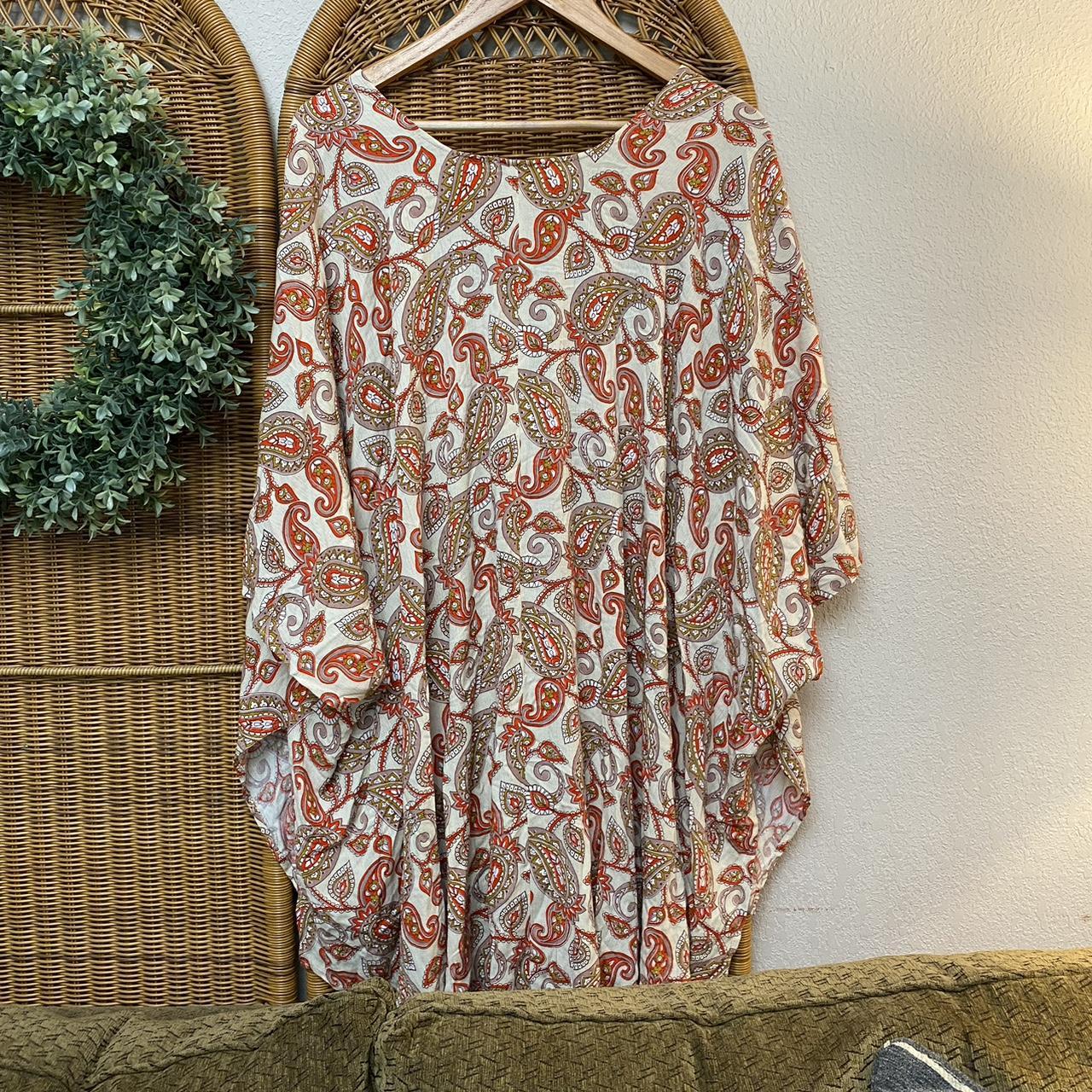 Show Me Your Mumu Women's Cream and Red Blouse | Depop