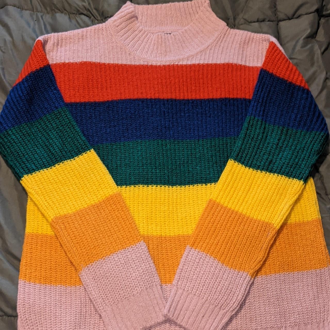 Vintage Joe boxer rainbow knit sweater 💖 kawaii cute - Depop