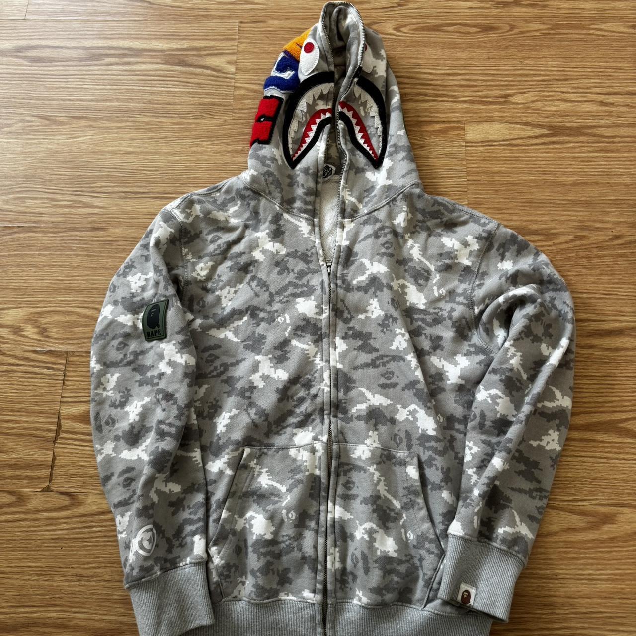 grey bape jacket - Depop