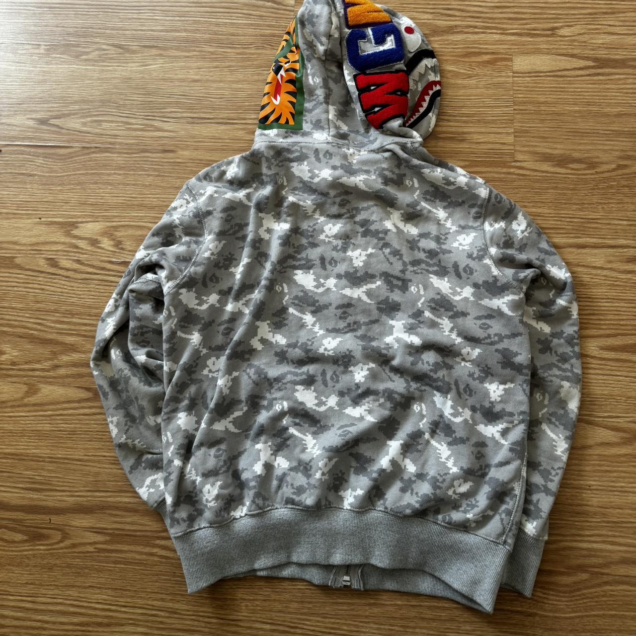 grey bape jacket - Depop