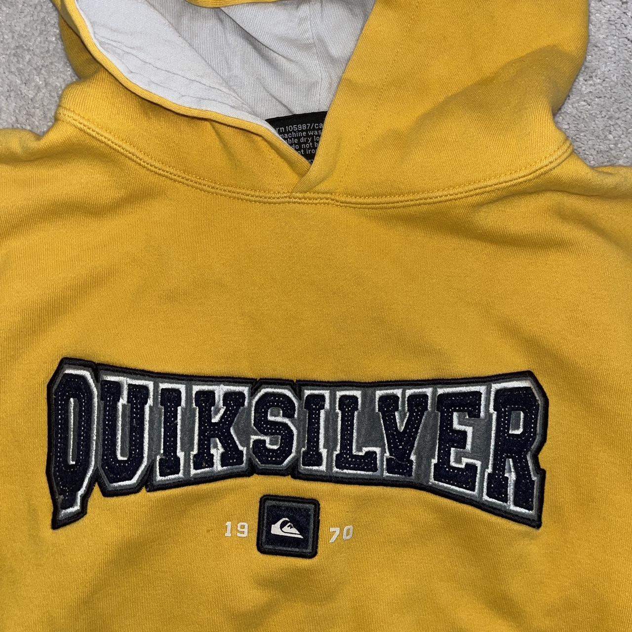 Vintage Yellow Quiksilver hoodie #skater - Depop
