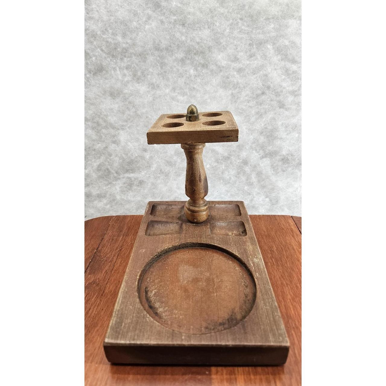 Vintage 4 Slot Pipe Rack Humidor Stand Solid Walnut... | Depop