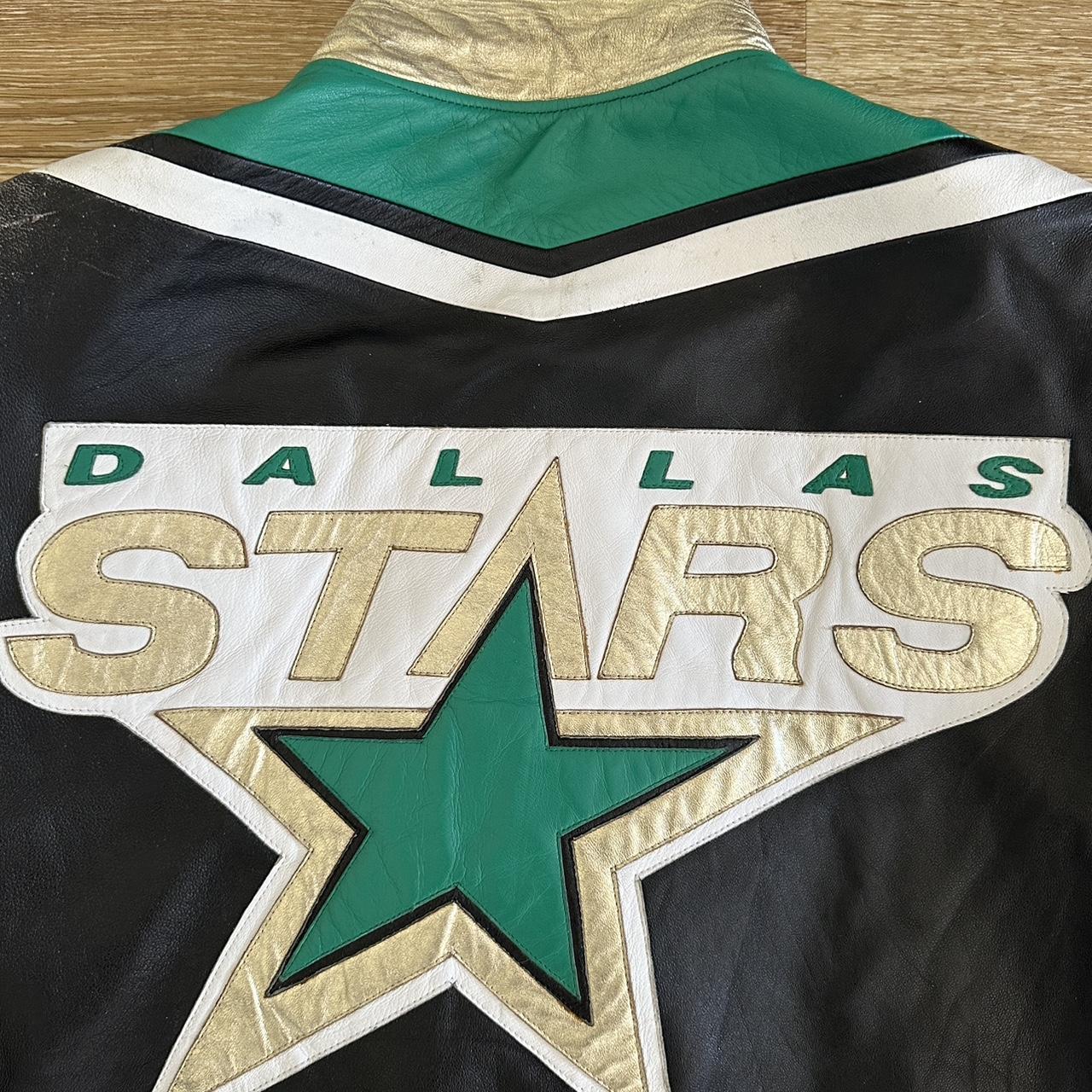 RARE -Vintage Dallas Stars leather jacket Reversible... | Depop