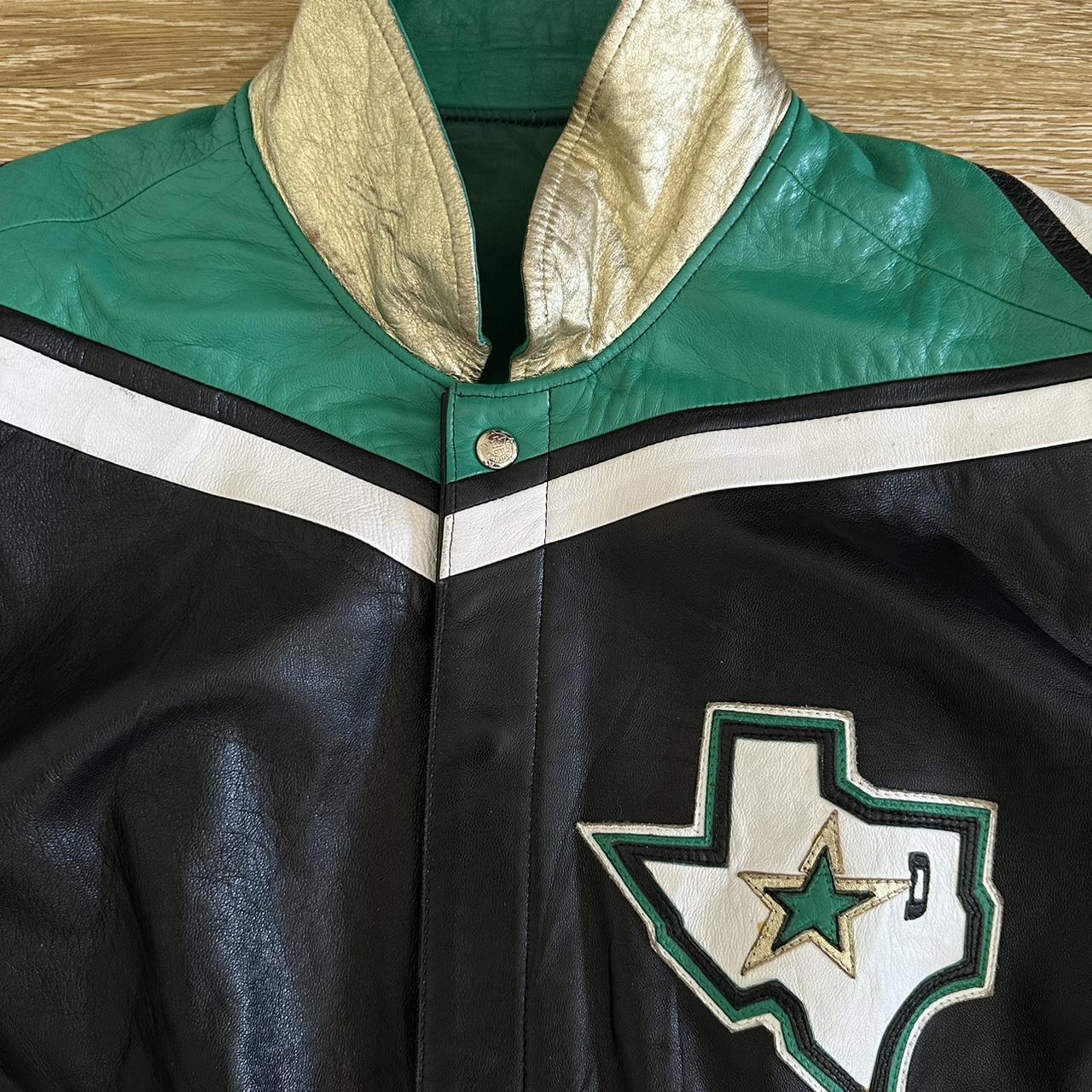 RARE -Vintage Dallas Stars leather jacket Reversible... | Depop