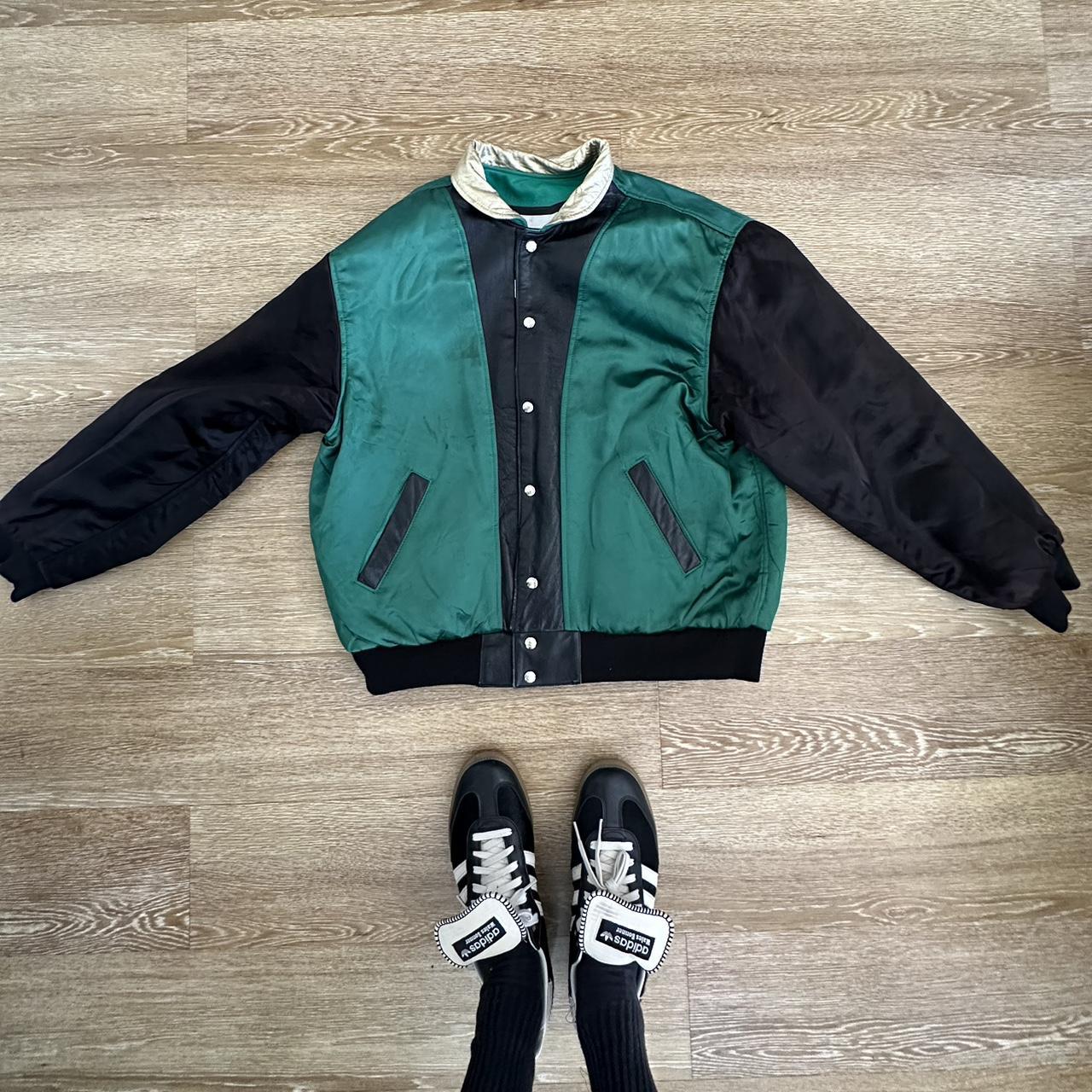 RARE -Vintage Dallas Stars leather jacket Reversible... | Depop