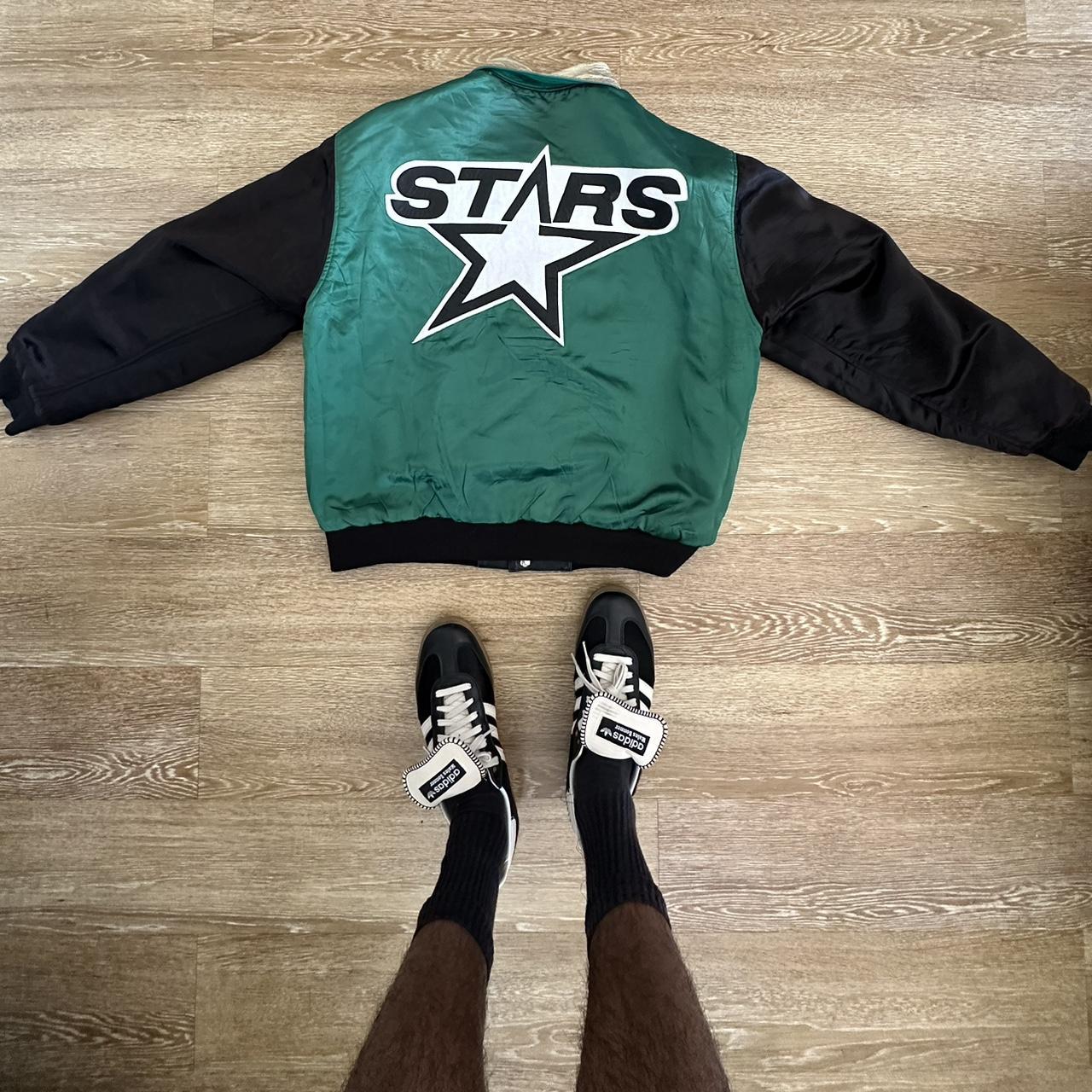 RARE -Vintage Dallas Stars leather jacket Reversible... | Depop