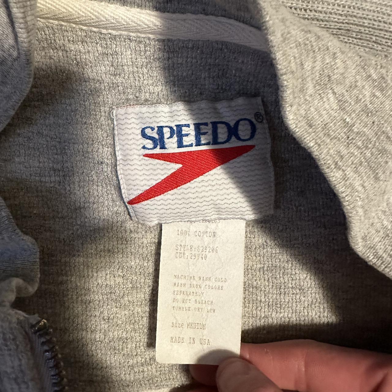Vintage 1990s Speedo Zip Up Sweatshirt Tagged Size... - Depop