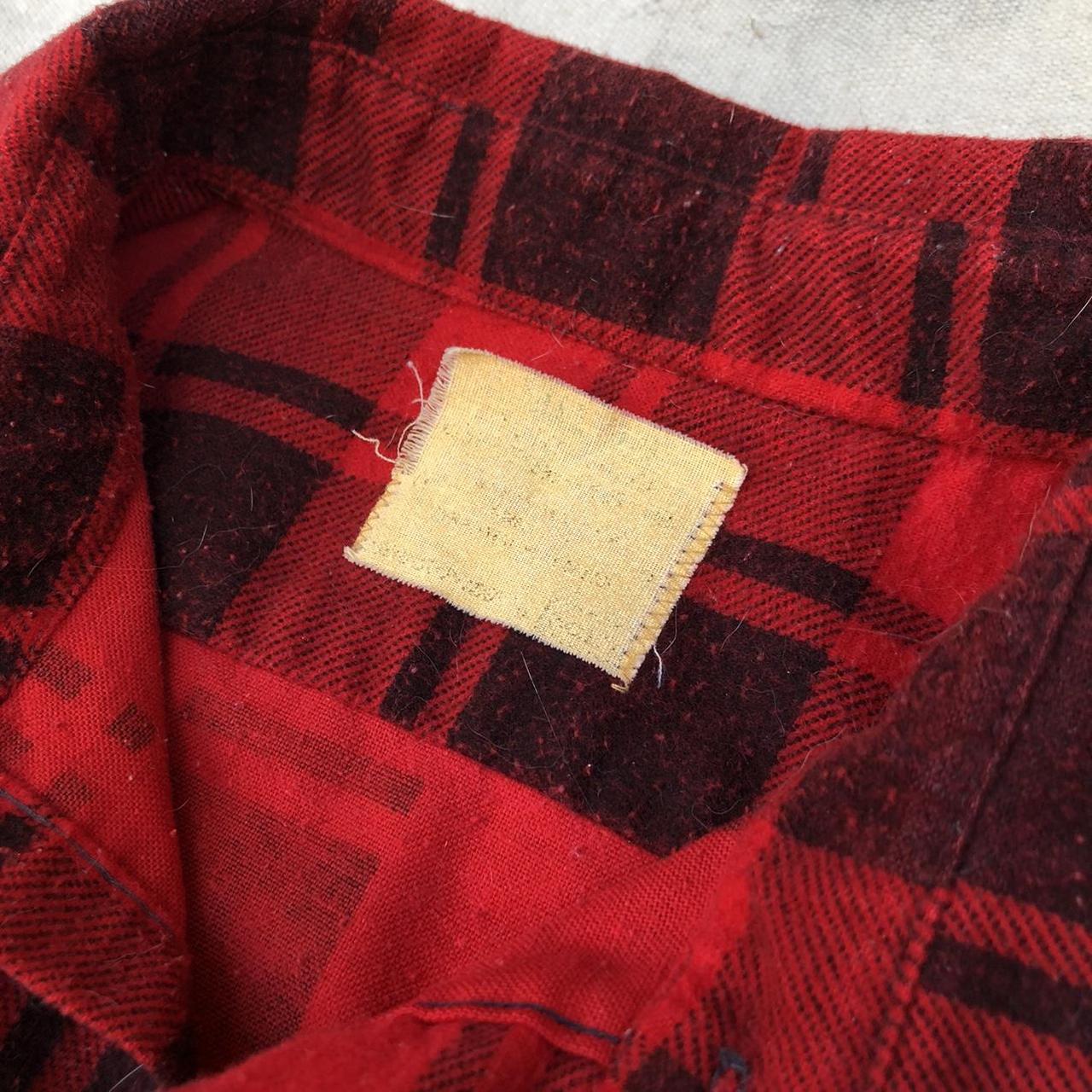 vintage 60s cotton flannel button up shirt perfect... - Depop