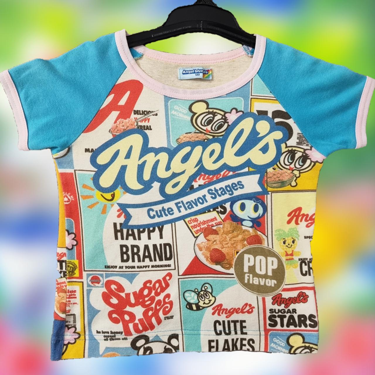 retro Angel Blue baby tee ☆☆ Looks to fit an... - Depop