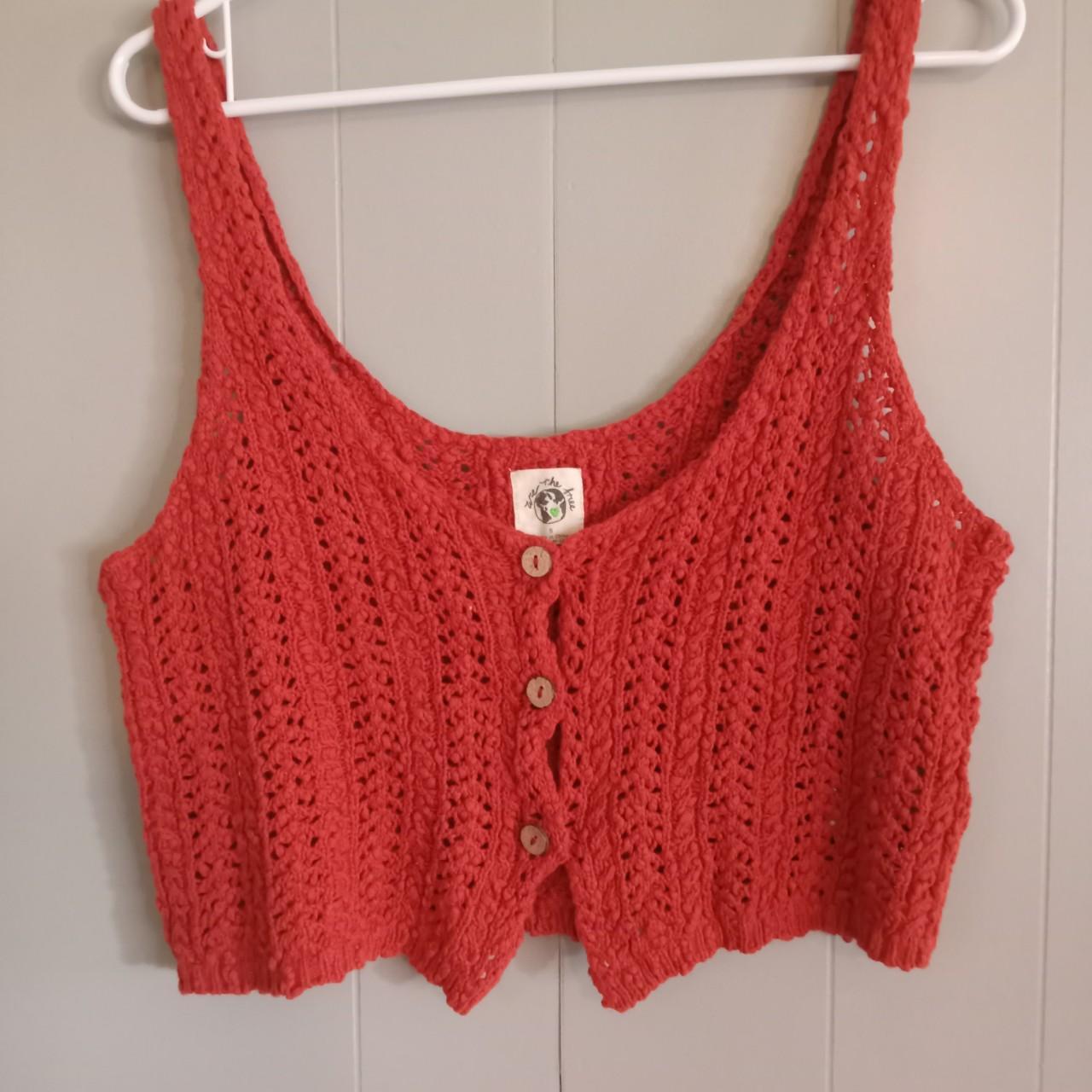 Beautiful crochet cropped tank top. It's more of a... - Depop